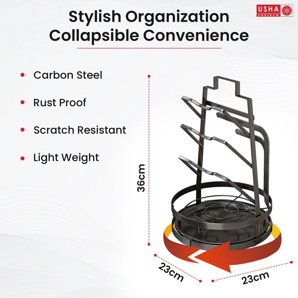 USHA SHRIRAM Rotatable Lid Rag Holder | Stackable Kitchen Basket For ...
